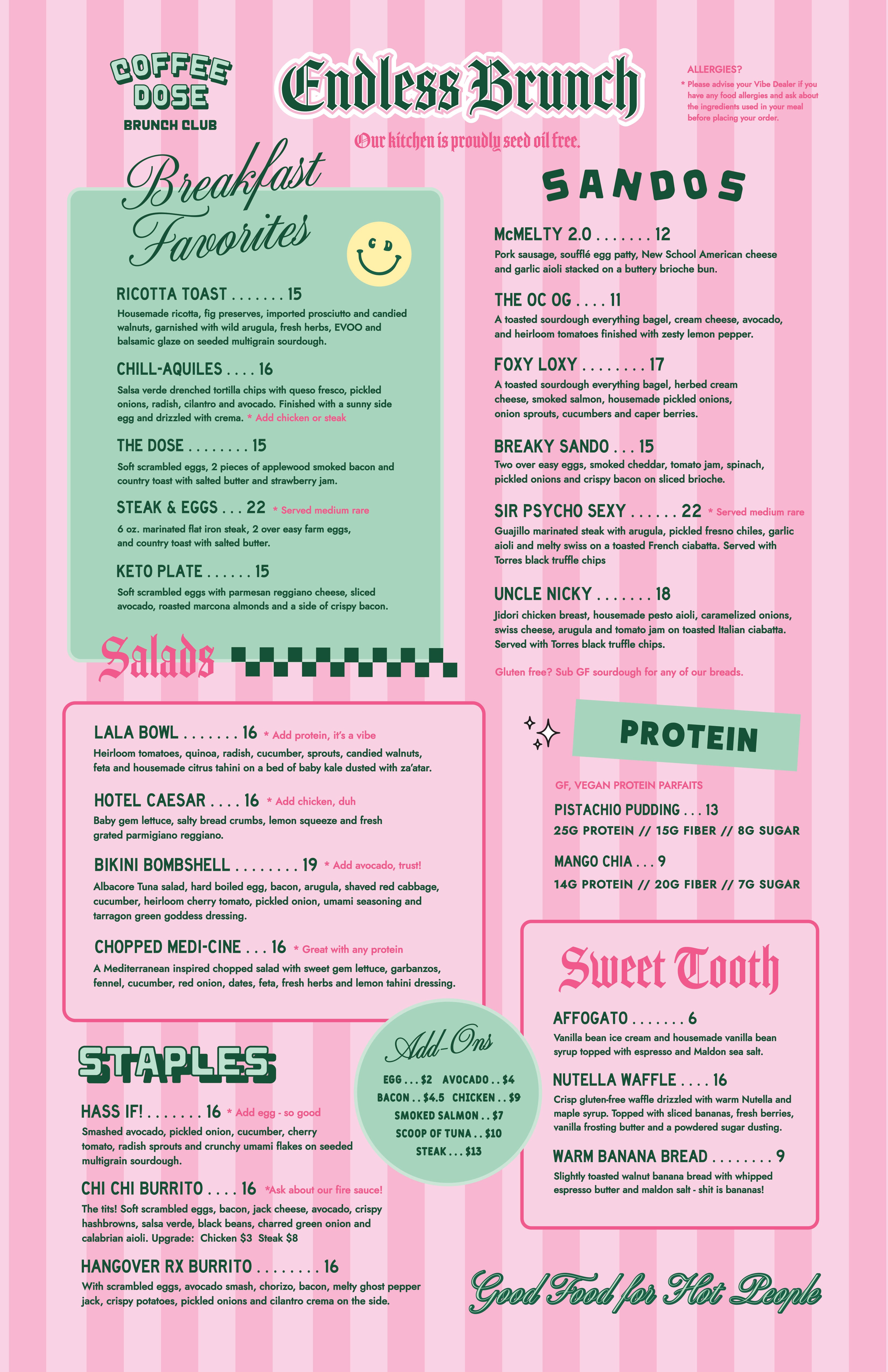 Flagship Menu – Coffee Dose