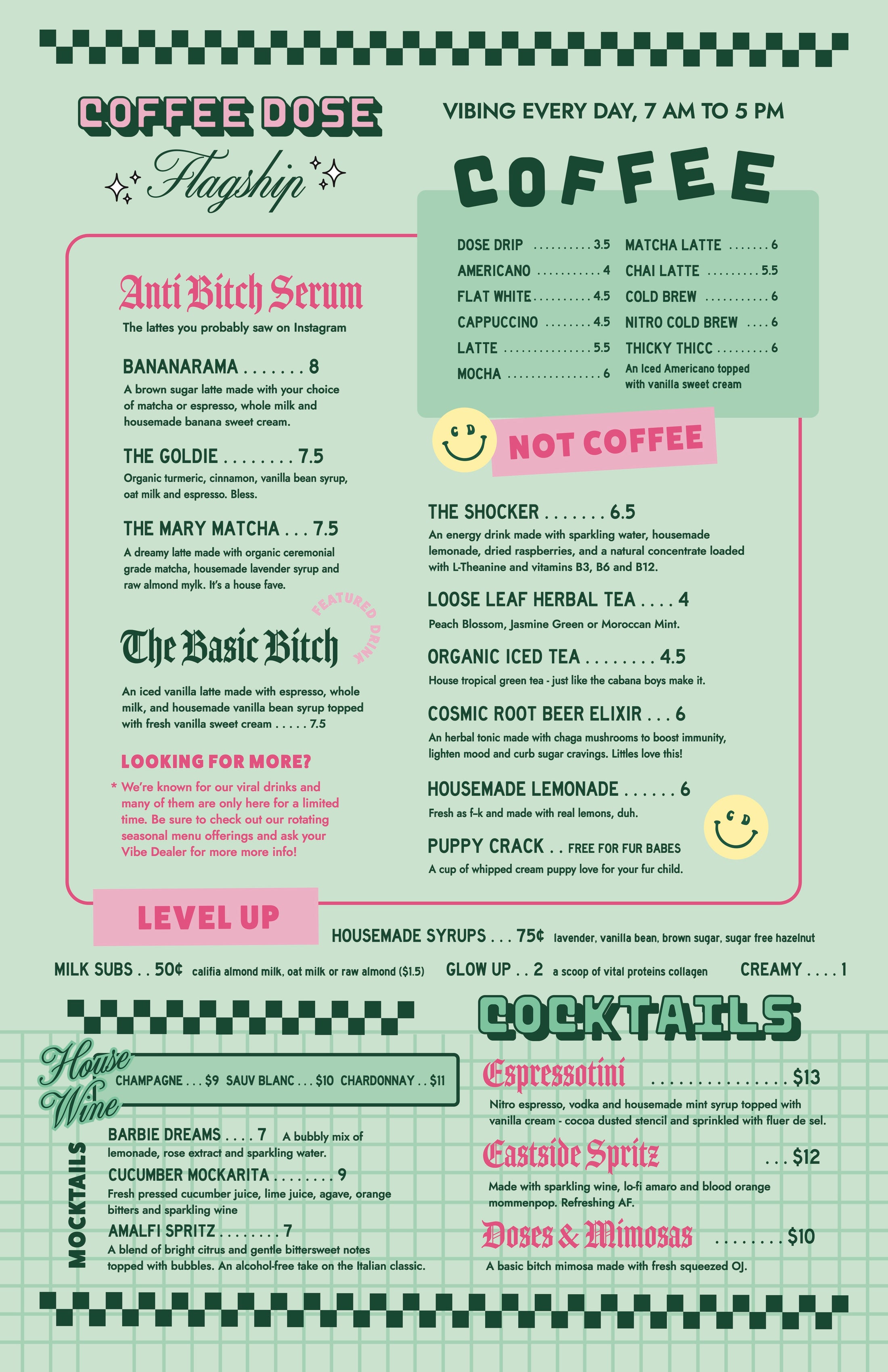 Flagship Menu – Coffee Dose